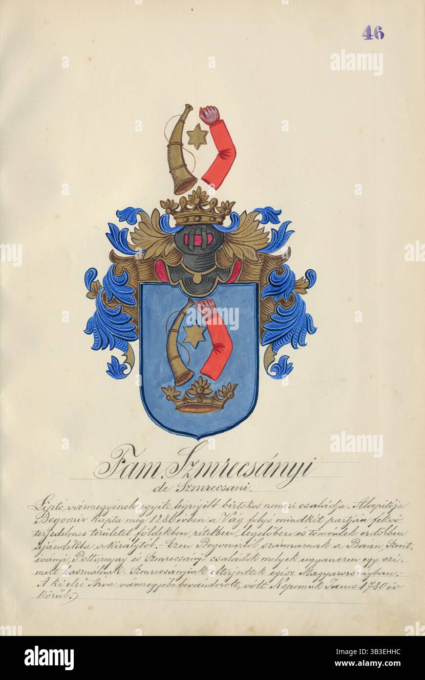 Coat of arms of the Smrecanyi family, 1904-1910. Additional Info: Adolf ...