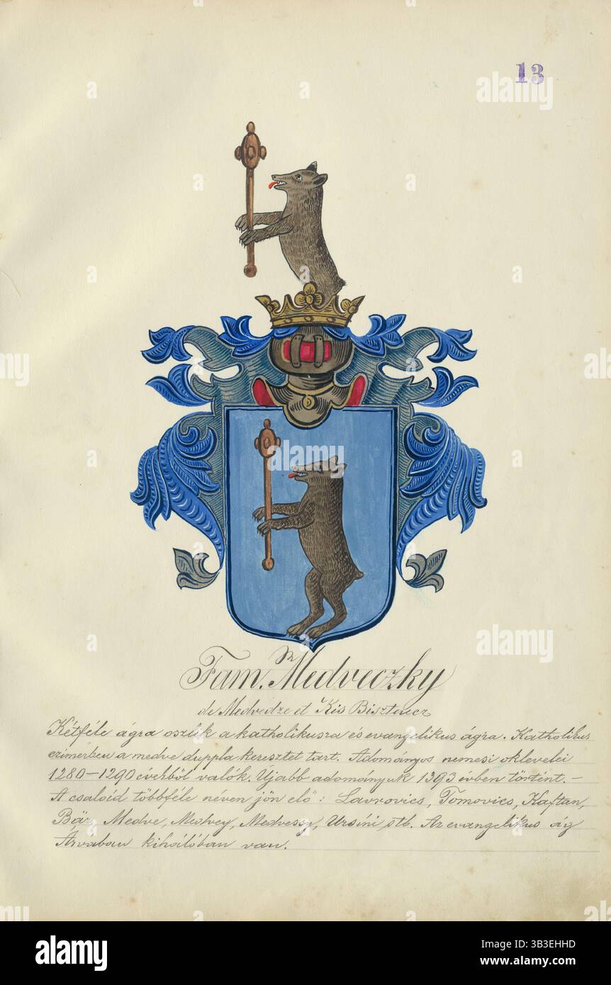 Coat of arms of the Medvecka family, 1904-1910. Additional Info: Adolf ...