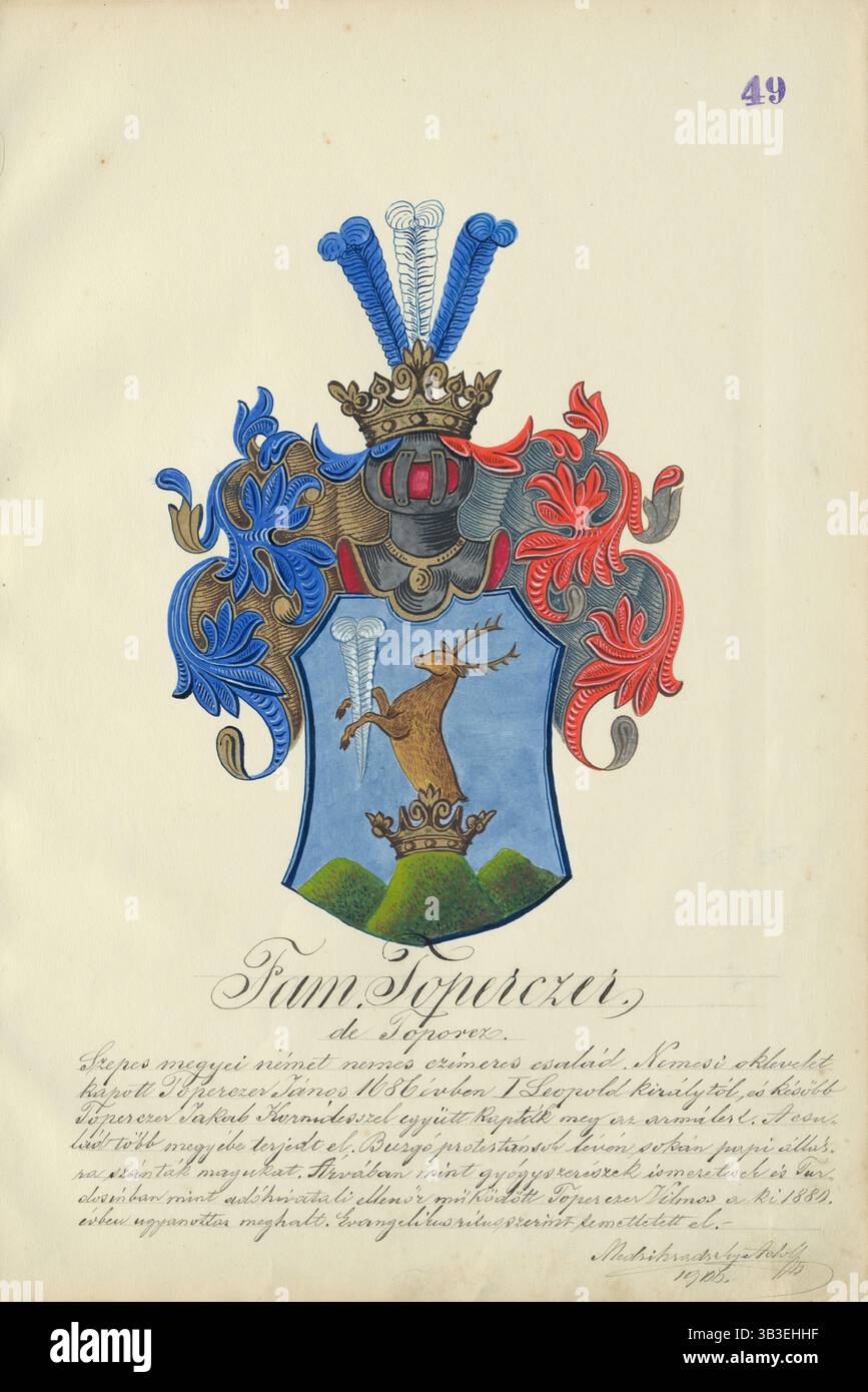 Coat of arms of the Topercer family, 1904-1910. Additional Info: Adolf ...