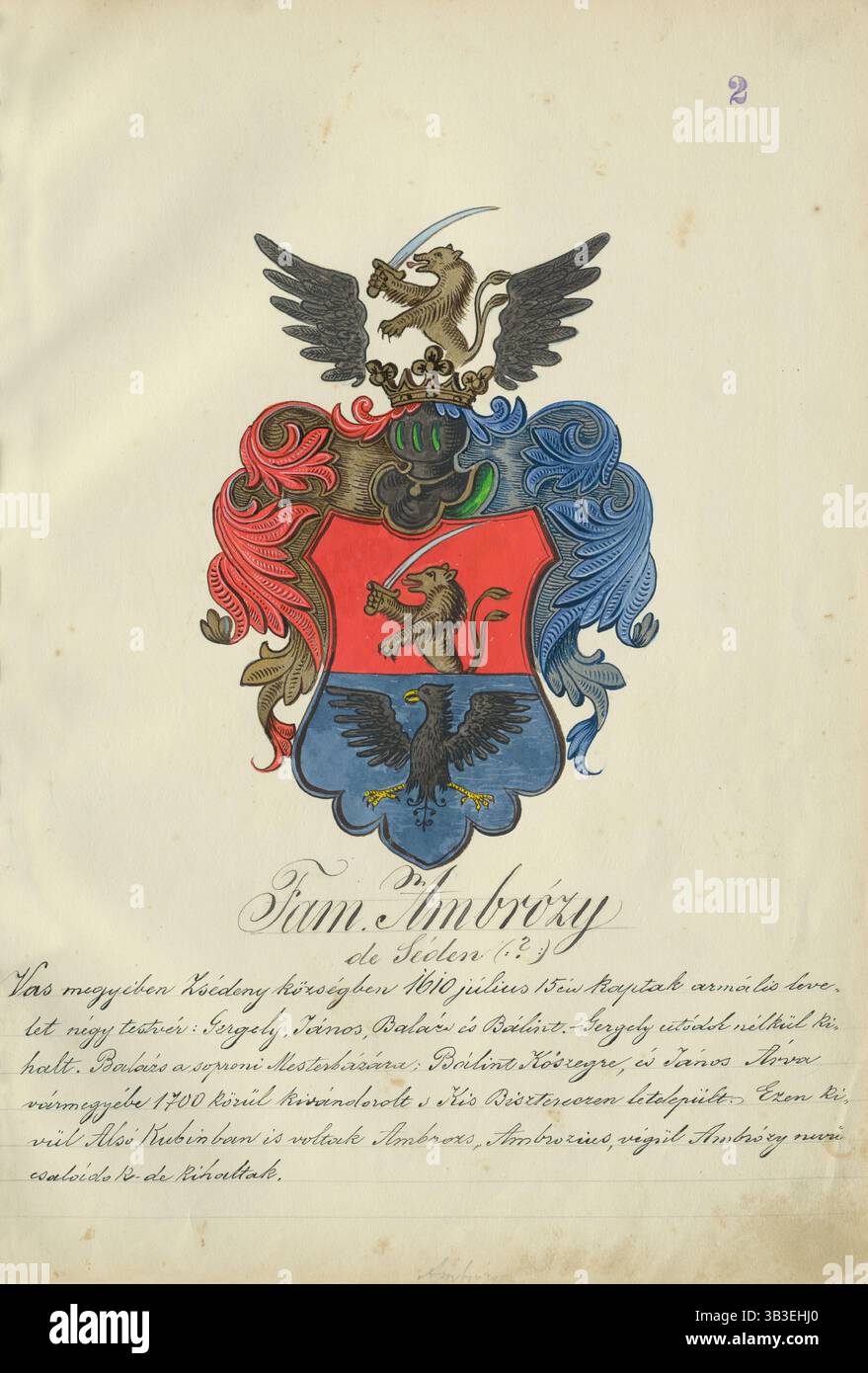 Coat of arms of the Ambrozy family, 1904-1910. Additional Info: Adolf ...