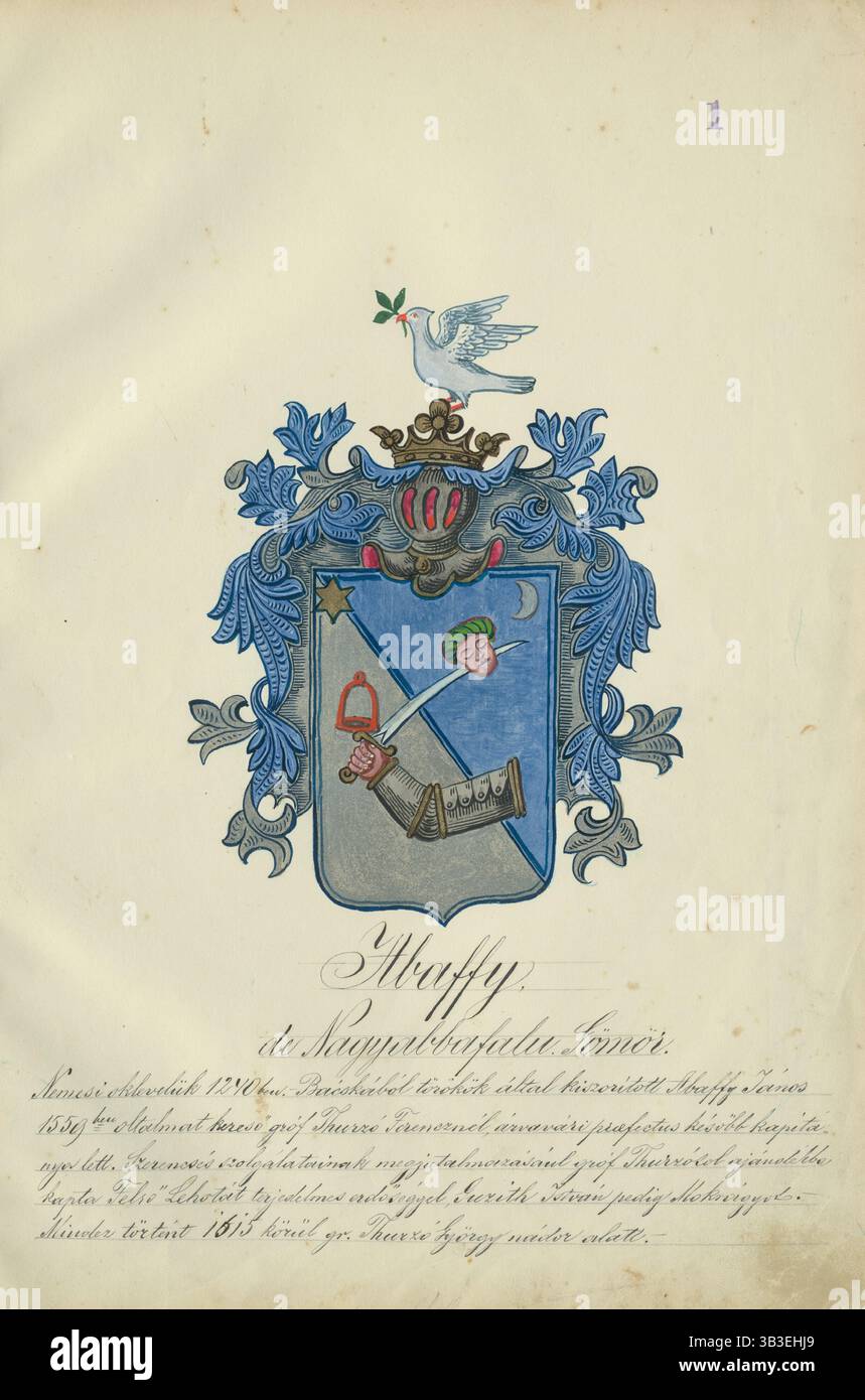 Coat of arms of the Abaffy family, 1904-1910. Additional Info: Adolf ...