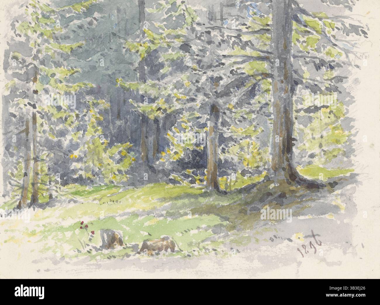 Summer landscape, 1896 Stock Photo - Alamy
