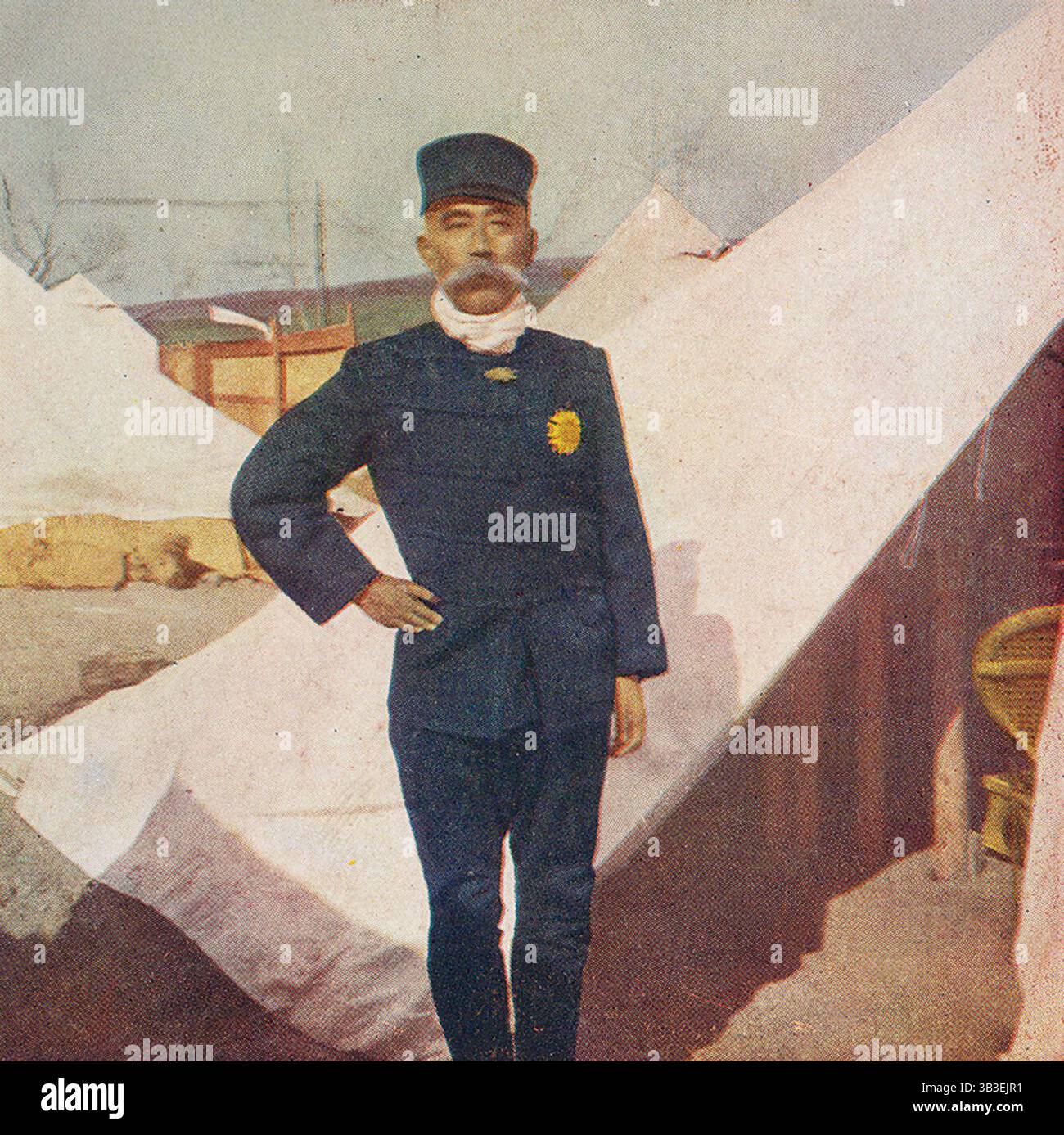 Lt. General Oshima on His Way to the War. From a colorised stereograph ...