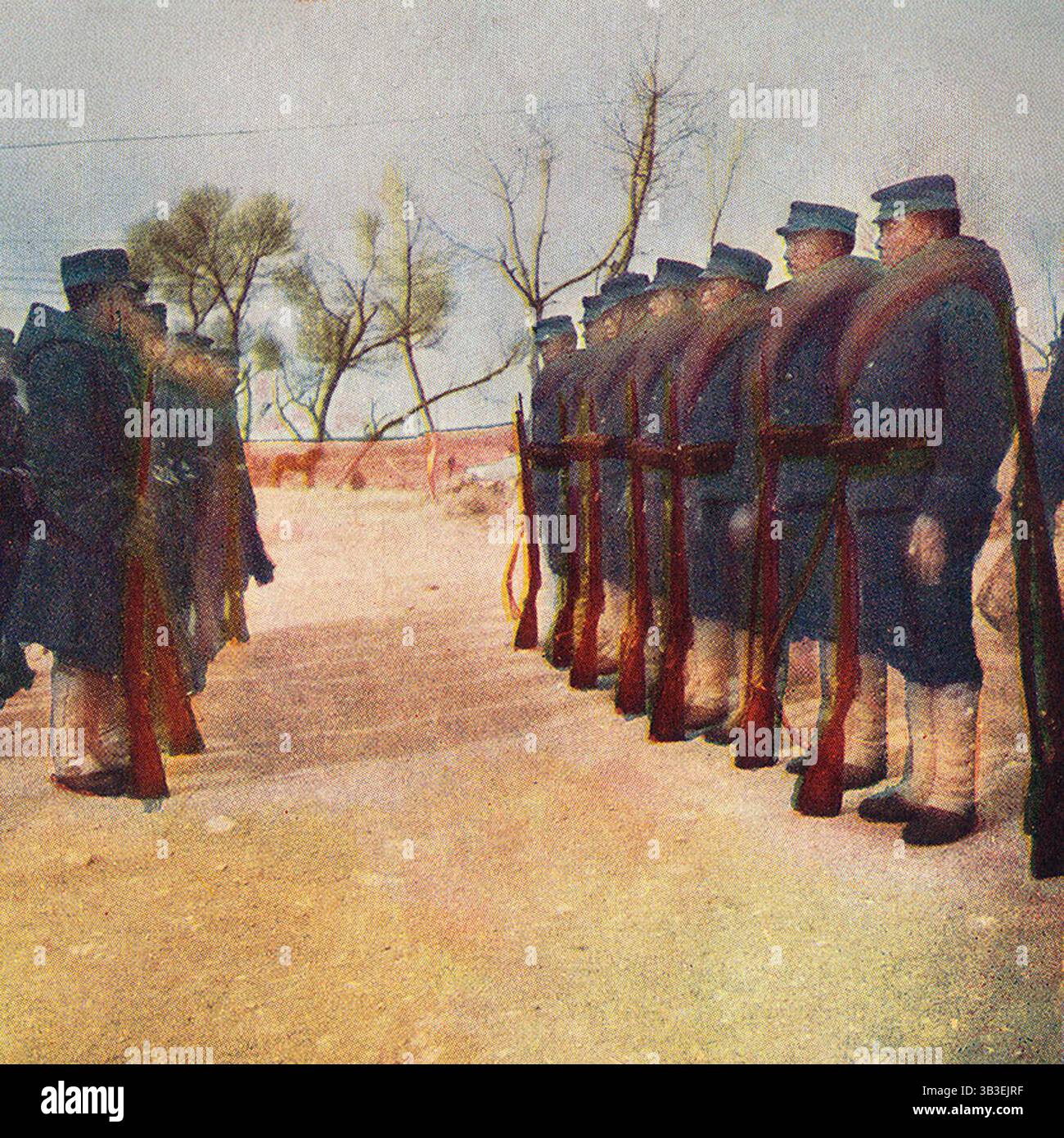 Guard Mount of General Oshima's Private Guard. From a colorised ...