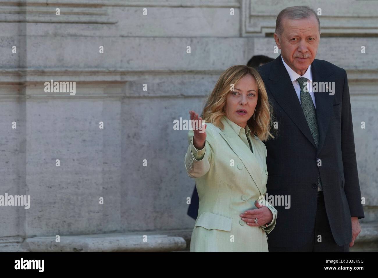 Turkey's President Recep Tayyip Erdogan, right, meets with Italian ...