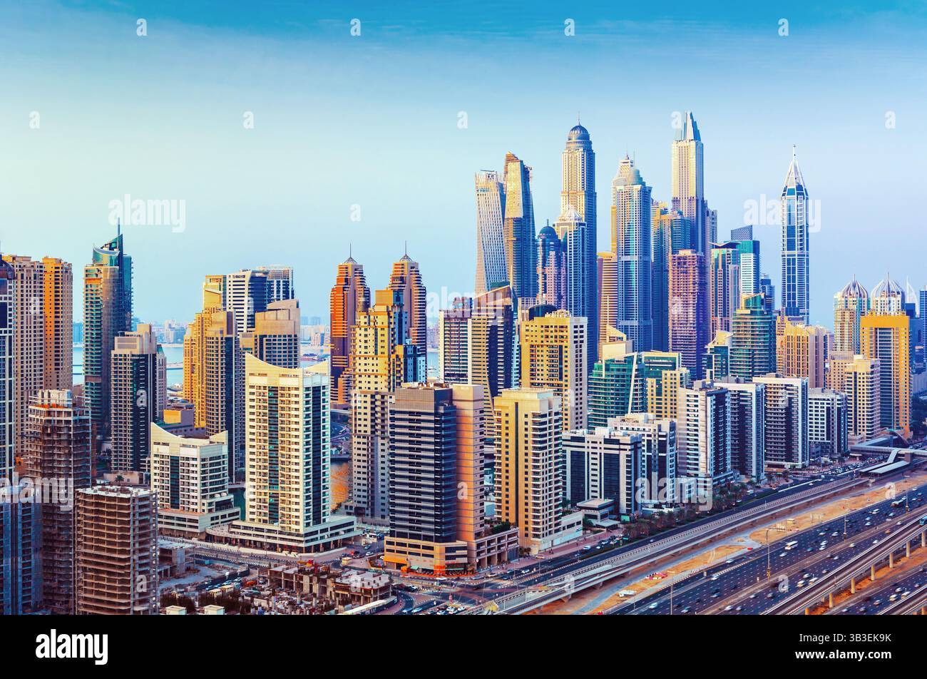 View of Dubai Marina, canal and bay, Marina Dubai UAE Stock Photo - Alamy