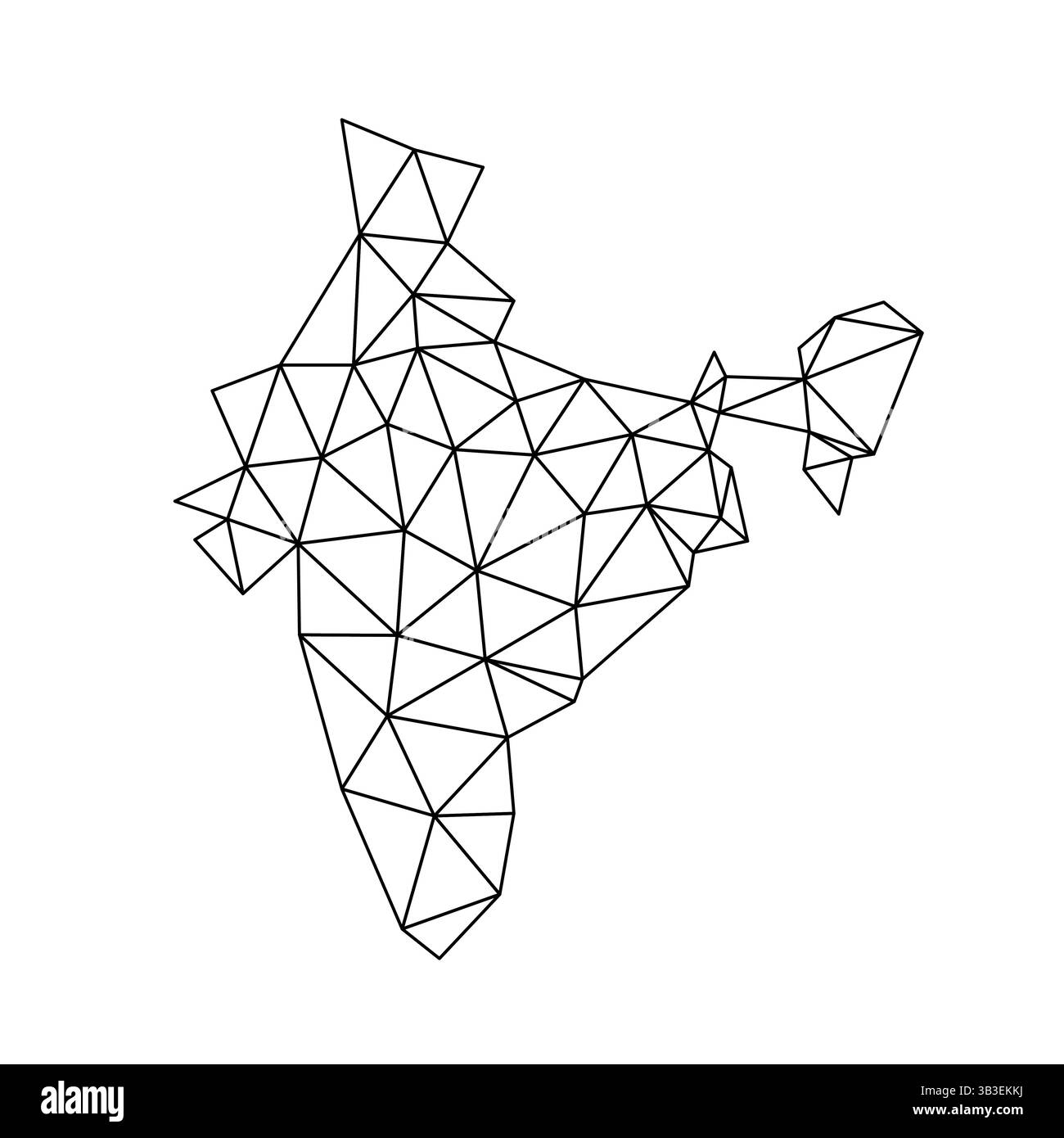 India low poly origami style map. Geometric map simple abstract tech ...