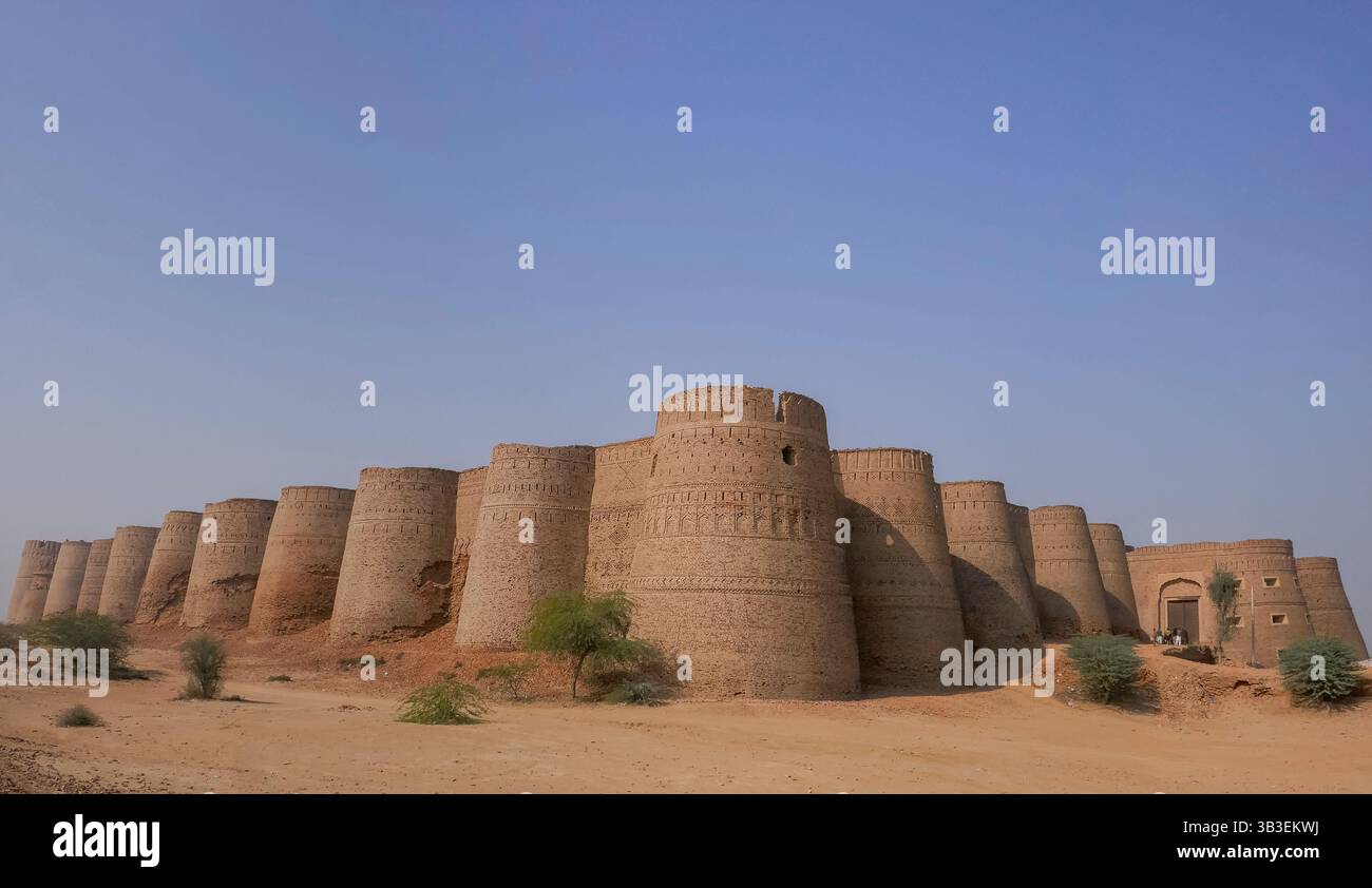 Landscape panorama view of landmark ancient Derawar fort with its forty ...