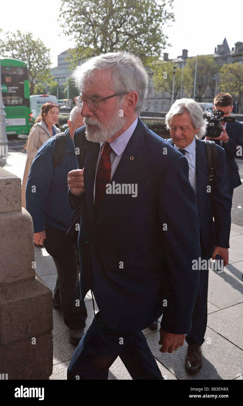 Former Sinn Fein president Gerry Adams outside the High Court in Dublin ...
