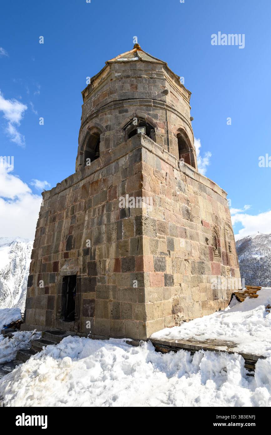 Gergeti Trinity Church near the village of Stepantsminda, popular ...