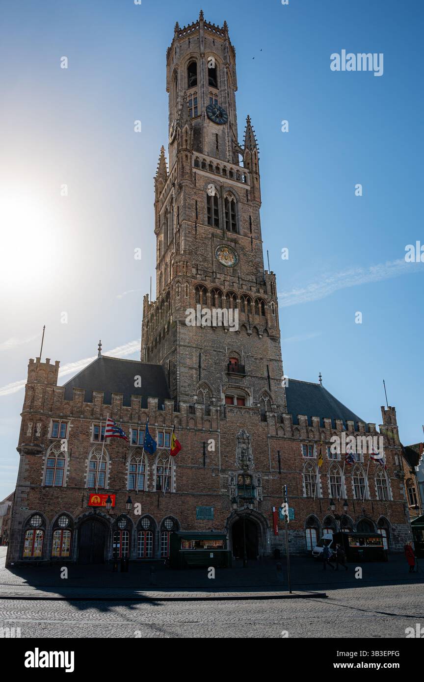 Belfort of Bruges, medieval belfry in Bruges, Belgium Stock Photo - Alamy