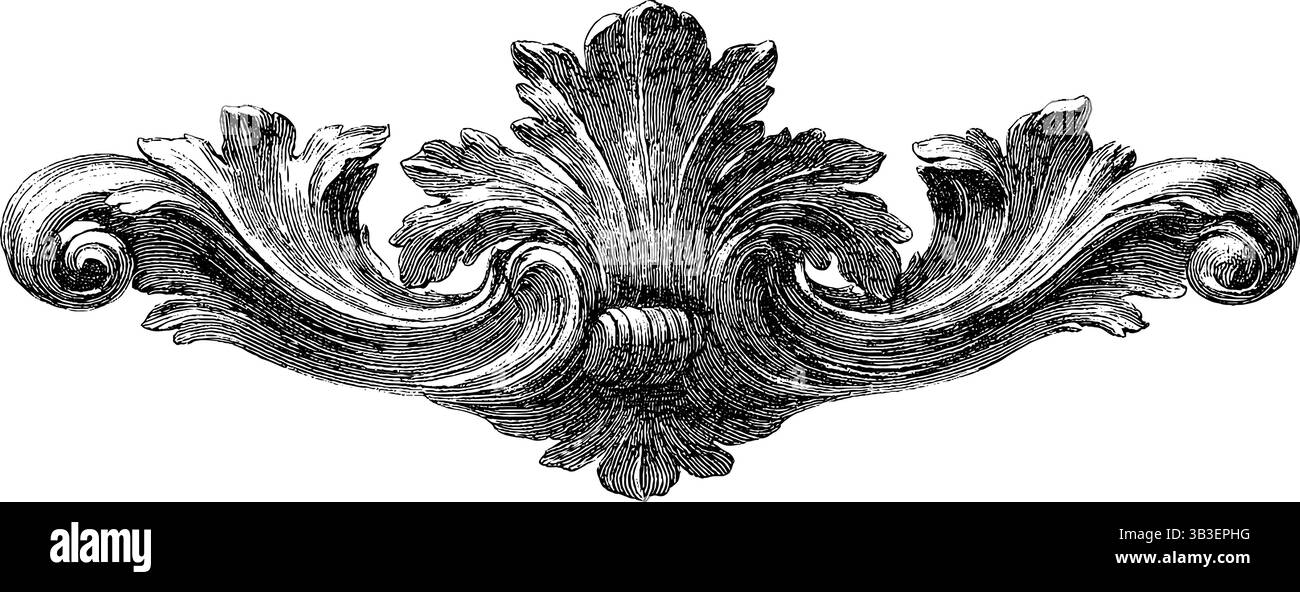 Elegant engraved scrollwork design for decorative projects and artistic ...