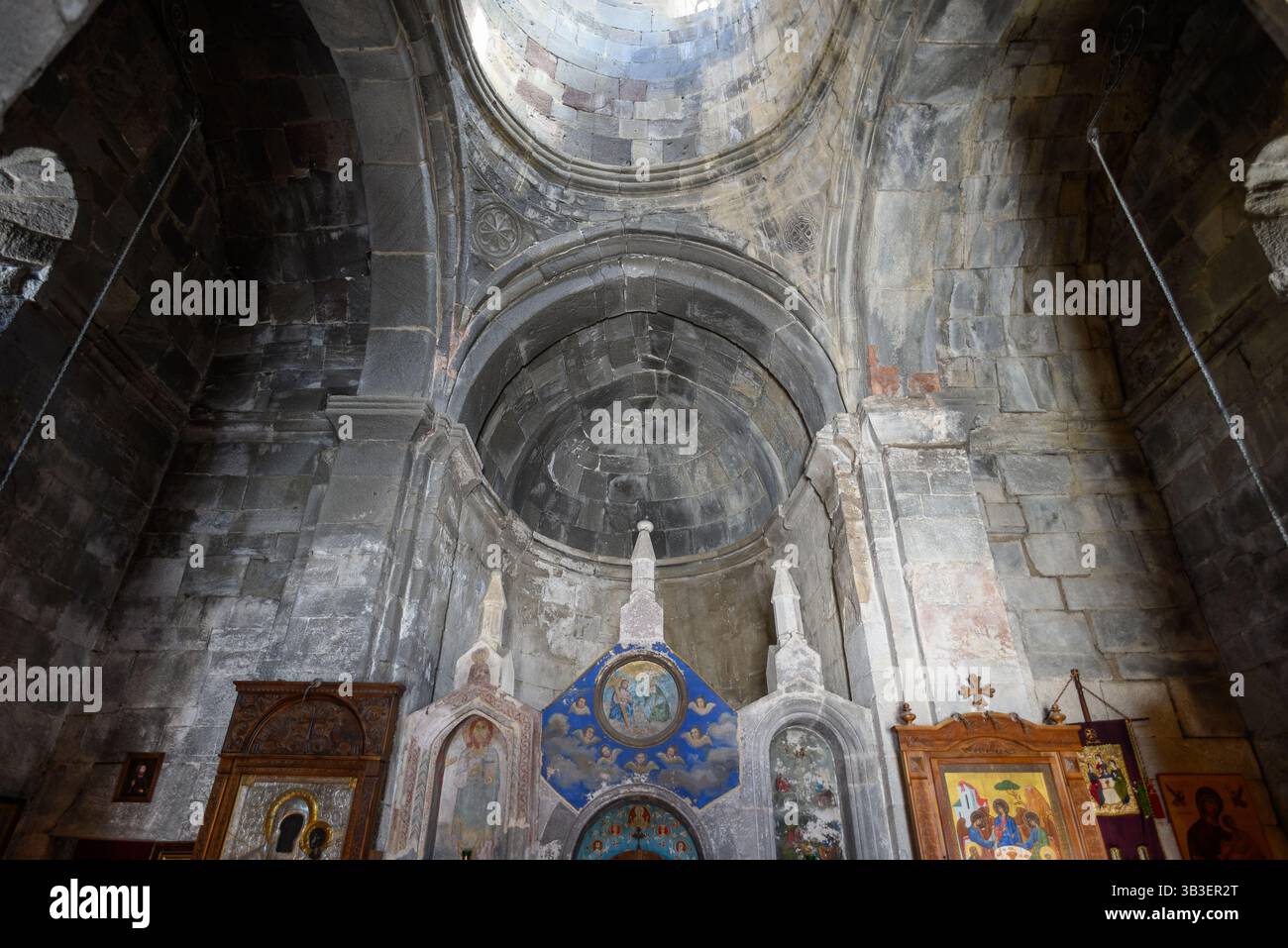 Interior of the Gergeti Trinity Church near the village of ...