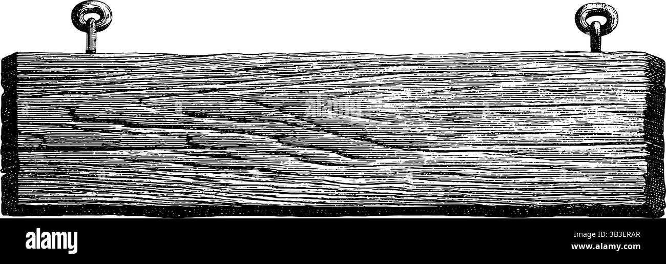 Rustic engraved wooden sign illustration for vintage decor and design ...