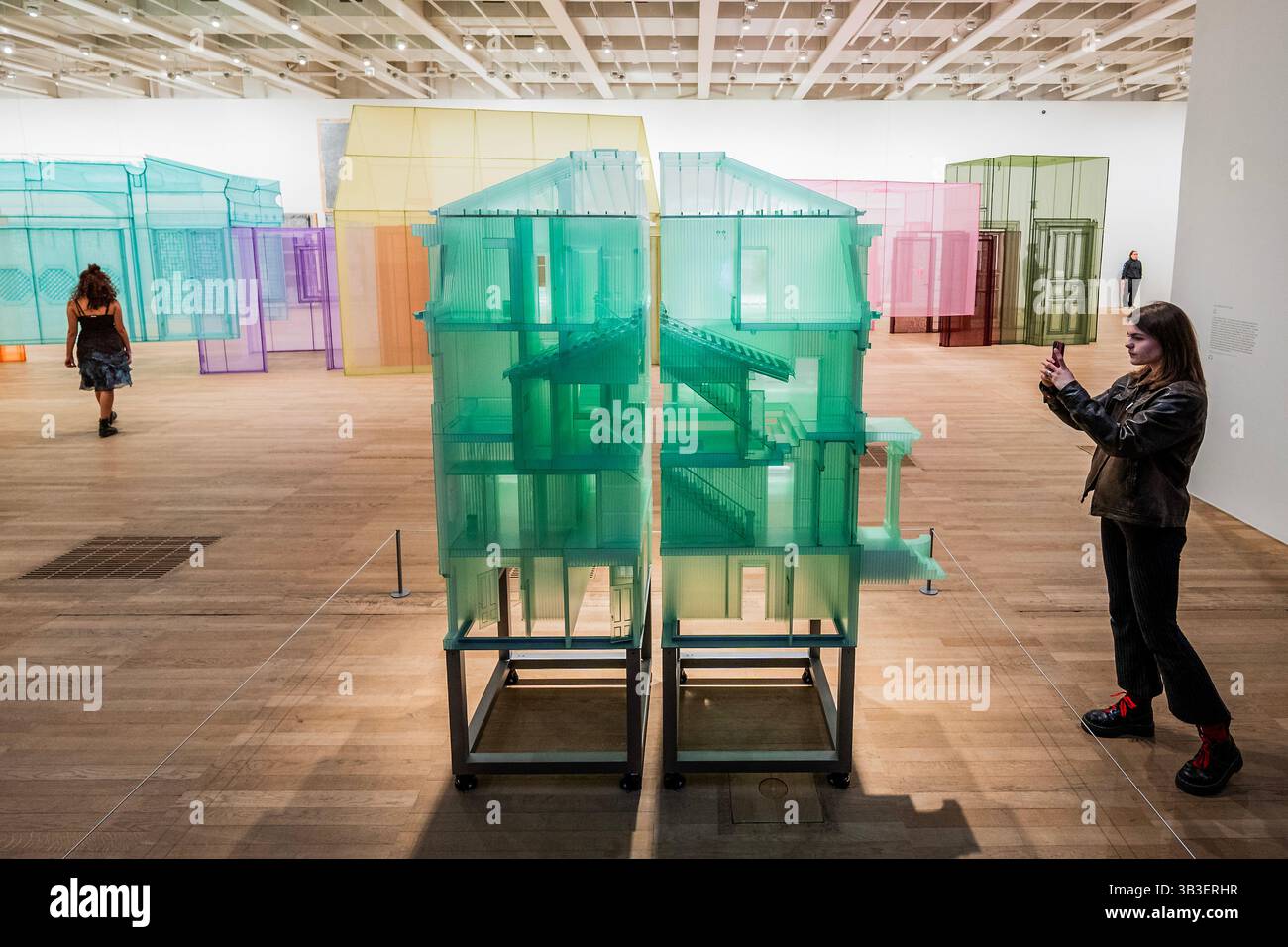 London, UK. 29 Apr 2025. Home Within Home (1/9 Scale), 2025, in the background, Nest/s, 2024 ...