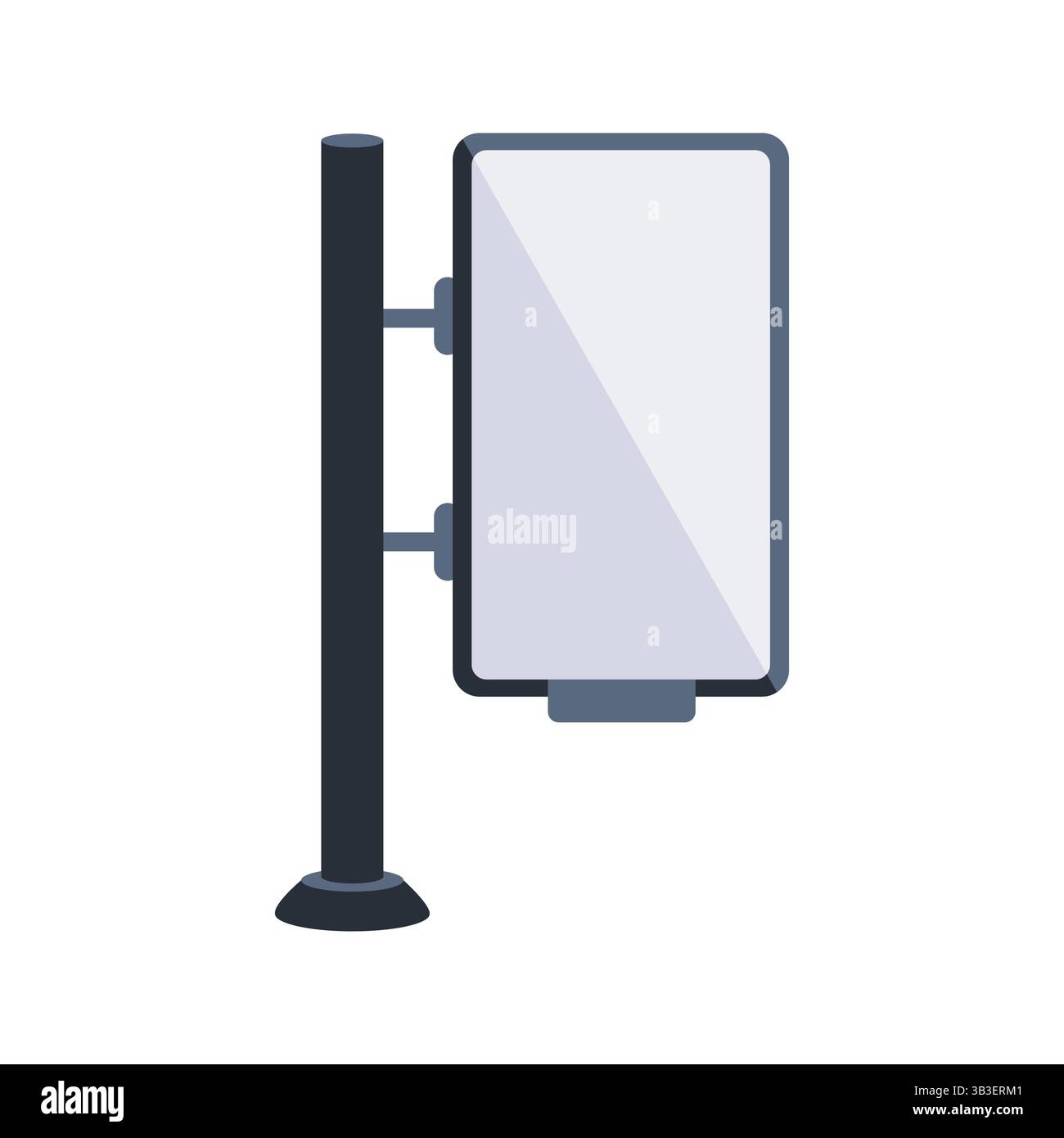 Blank vertical billboard standing on a pole displaying advertising ...