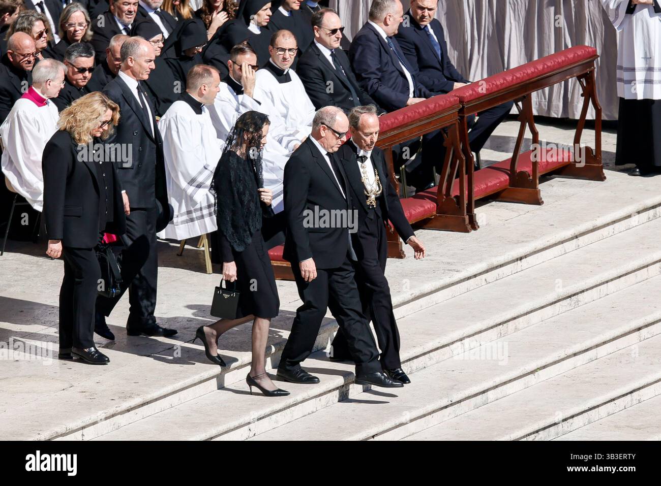 Rome, Italy, 26th April 2025, Vatican city: Alberto di Monaco during ...