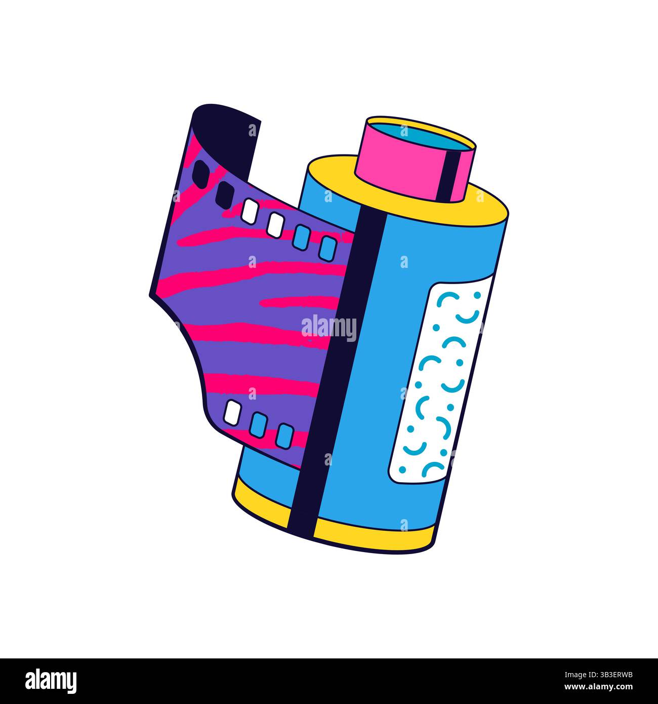 Photographic film or video tape icon. Vector analog media clipart ...