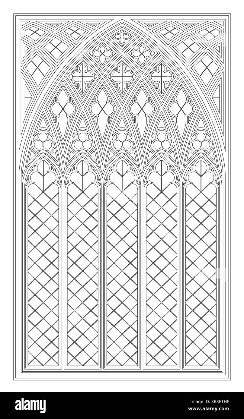 Gothic windows Black and White Stock Photos & Images - Alamy