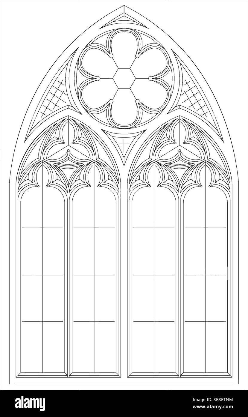 Gothic window outline template coloring Stock Vector Image & Art - Alamy