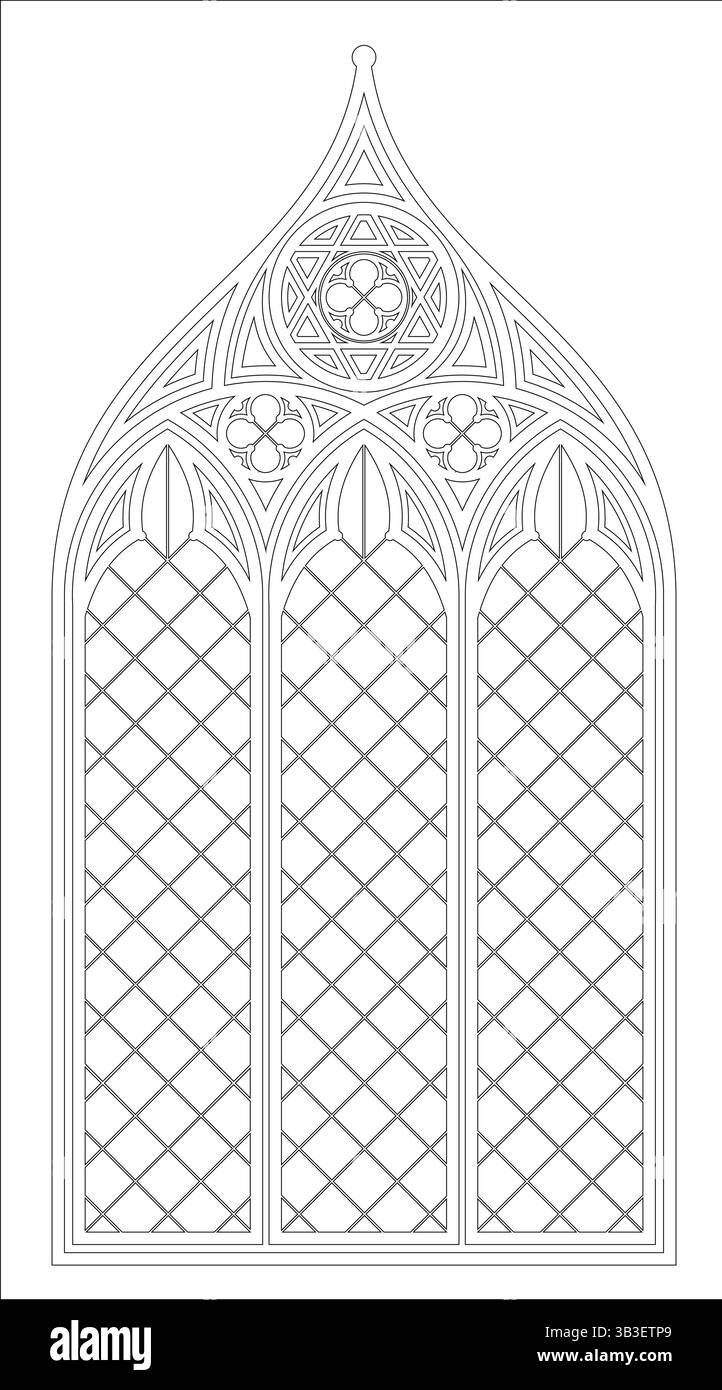 Gothic window outline template coloring Stock Vector Image & Art - Alamy