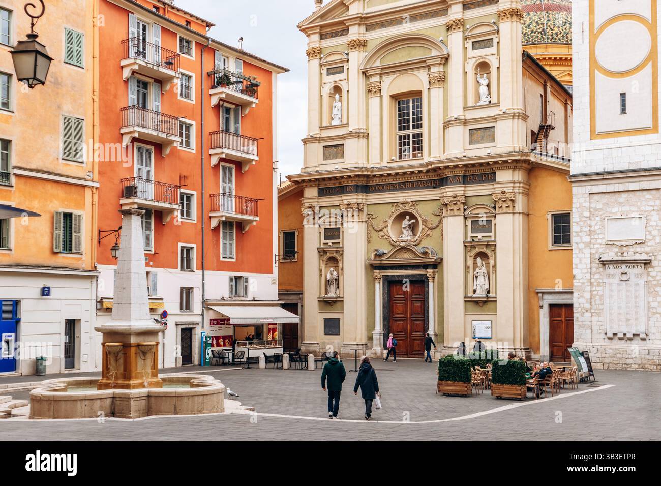Nice, France - January 26, 2025: Place Rossetti and Sainte Reparate ...