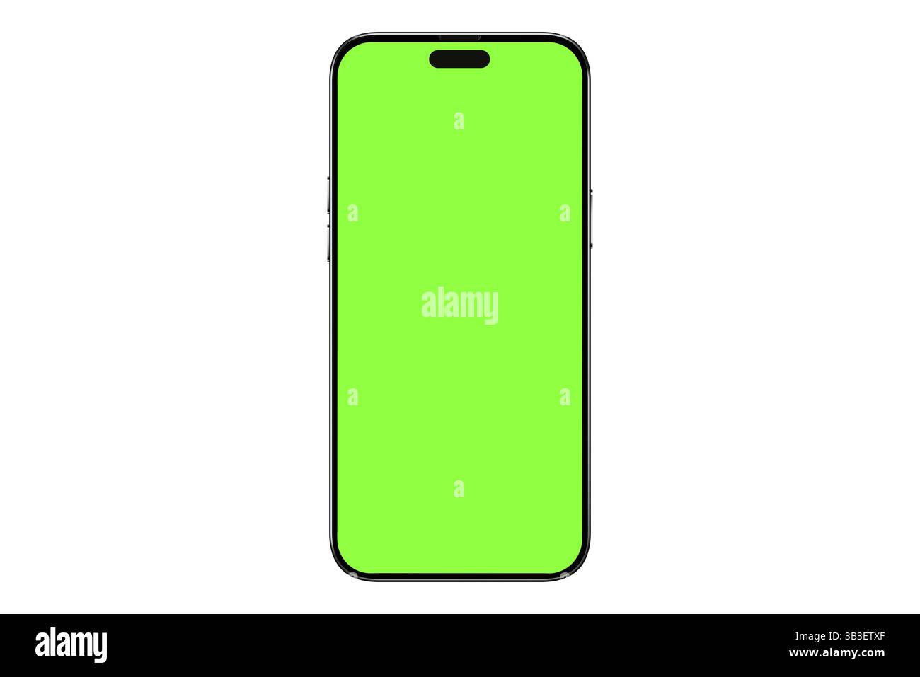 Smartphone mockup with chroma key screen isolated iPhone in a white ...