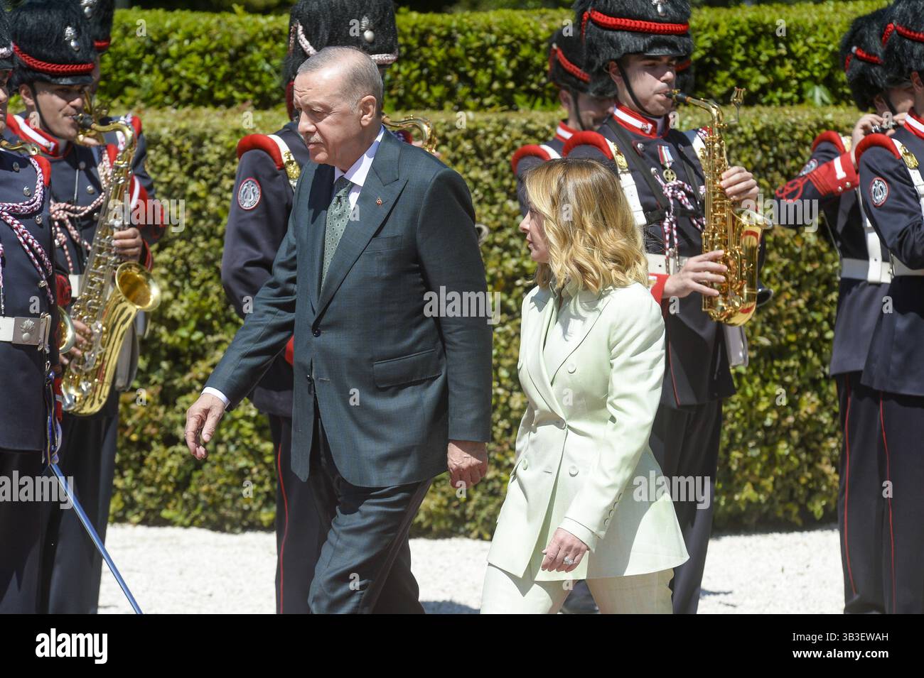 Rome, Italy. 29th Apr, 2025. Rome, Villa Pamphili Italo-Turkish Summit ...