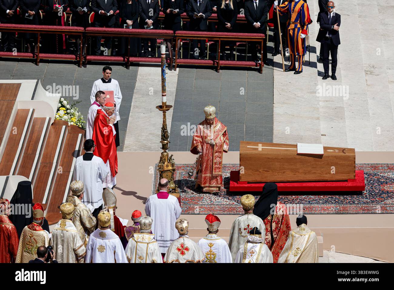 Rome, Italy, 26th April 2025, Vatican city: A Patriarc while incensing ...