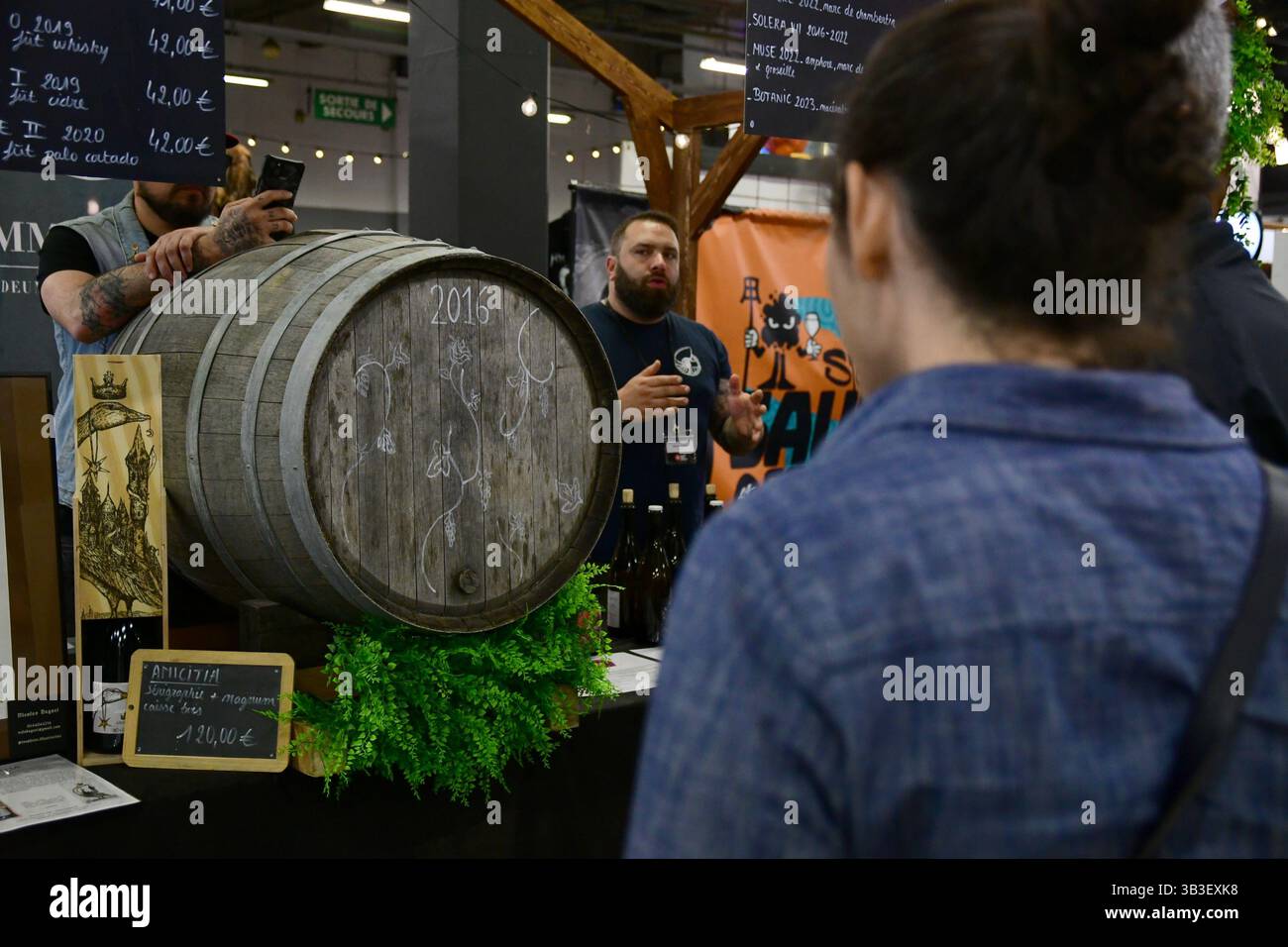 An exhibitor sells wine and craft beers at the 8th edition of the Lyon ...