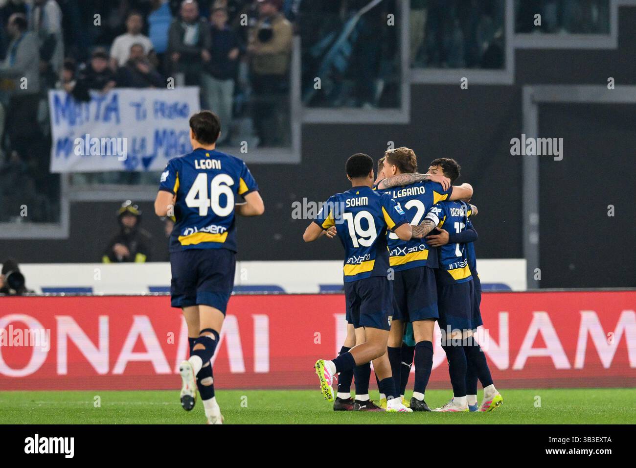 Olimpico Stadium, Rome, Italy - Parma 's players celebrate after the 0 ...