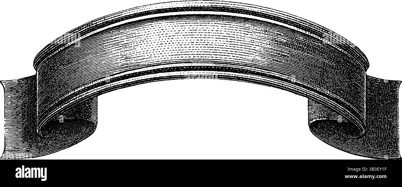 Vintage engraved arched banner design for decorative print or poster ...