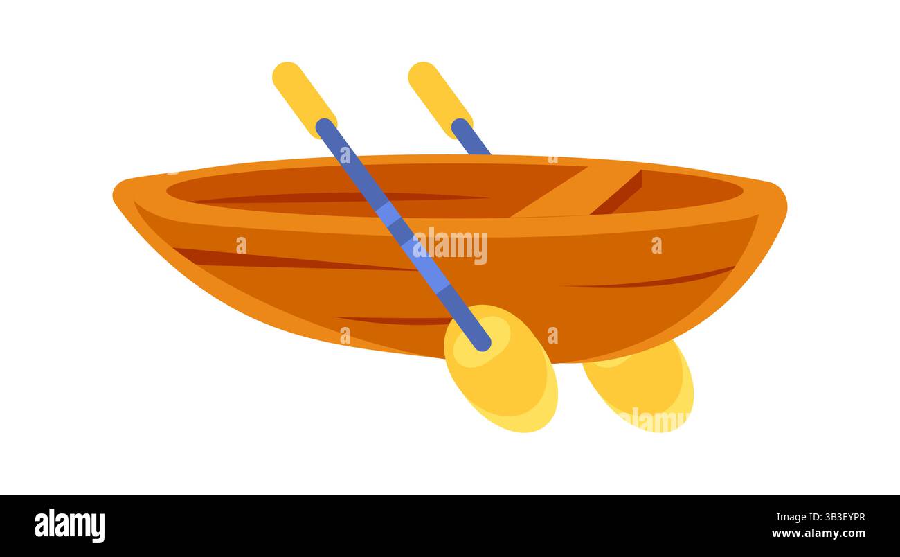 Wooden boat on calm Cut Out Stock Images & Pictures - Alamy