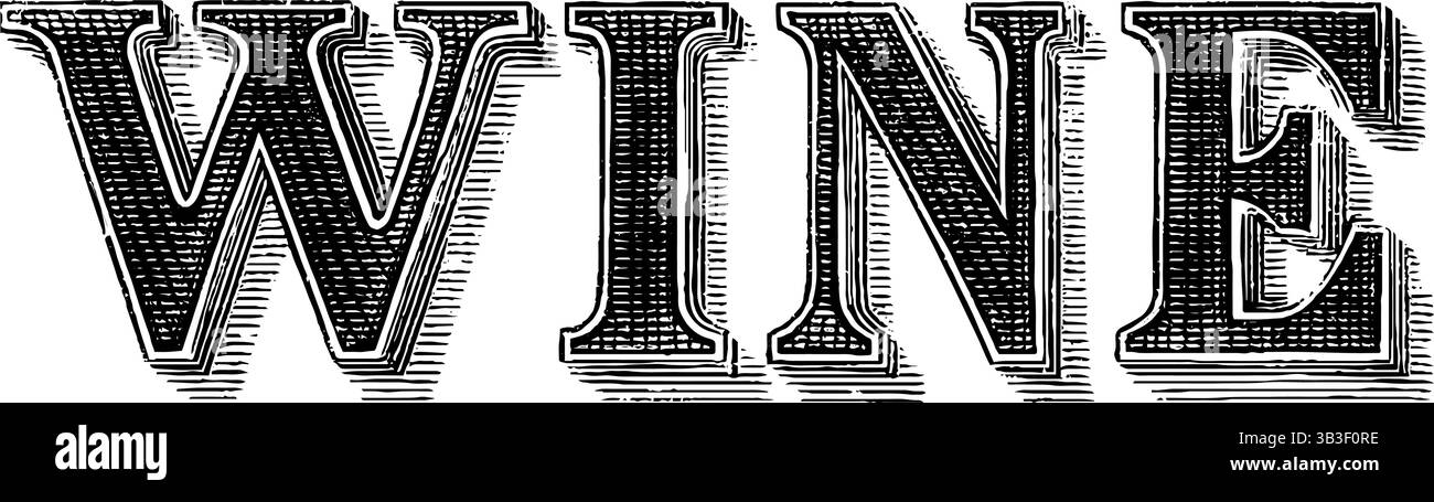 Vintage engraved wine sign design for decorative and print use Stock ...