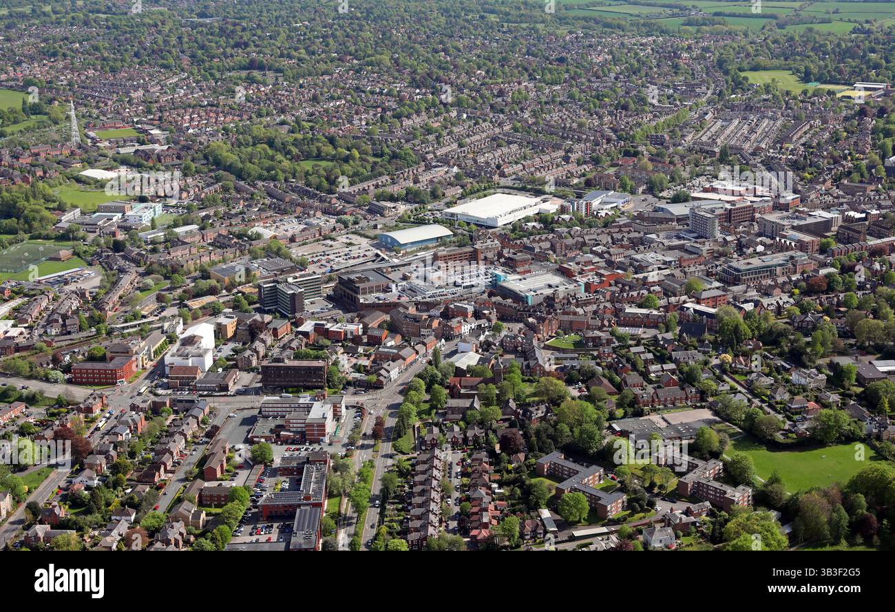 aerial view of the Altrincham skyline in Greater Manchester Stock Photo ...