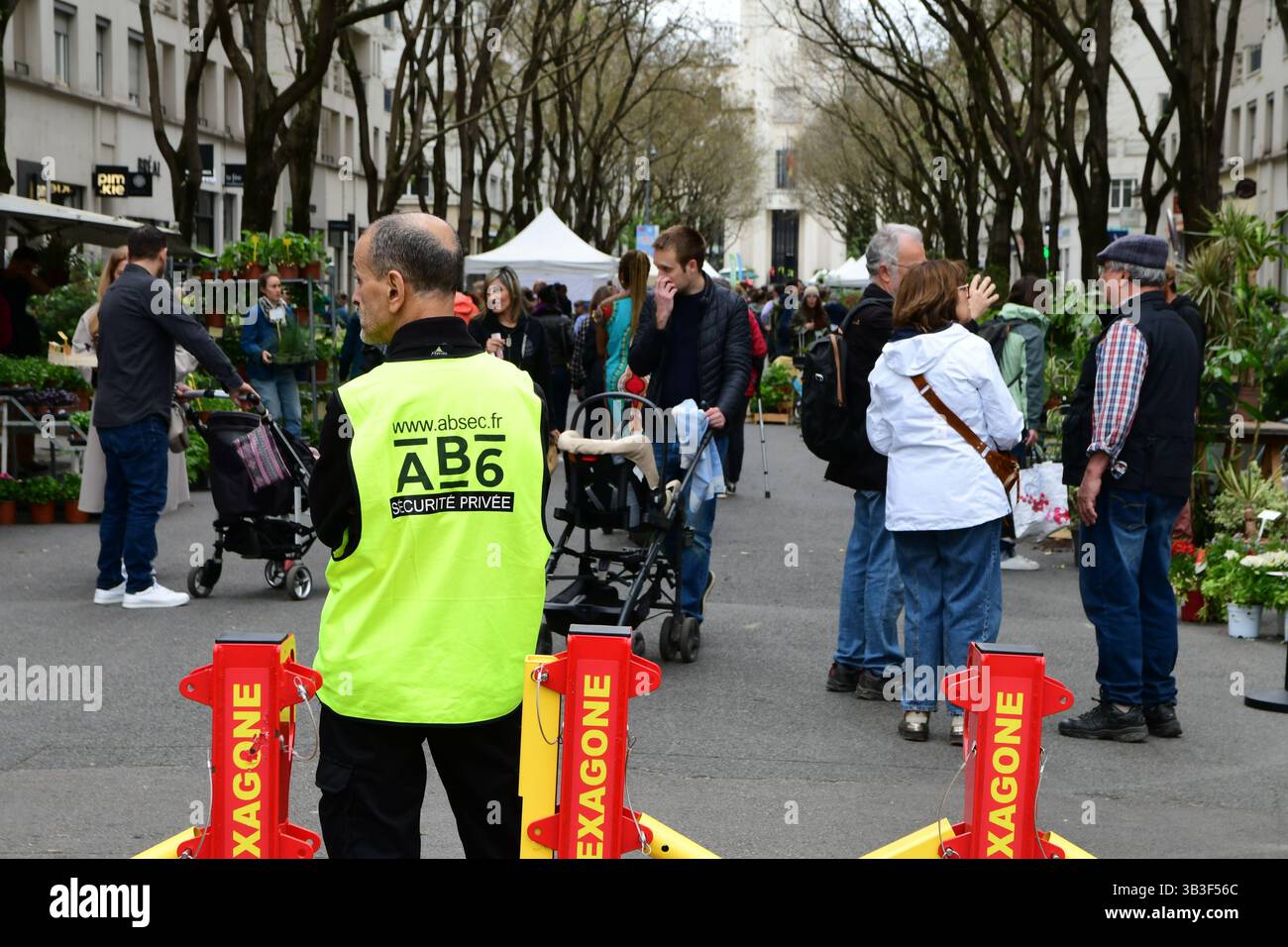 A private security officer from AB6 seen at the Large Plant Market at ...