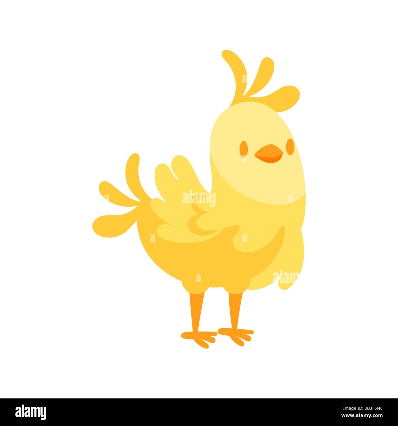 Cute yellow chick standing cartoon illustration Stock Vector Image ...