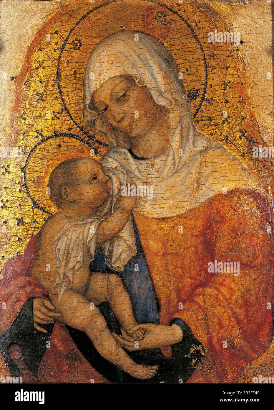 Italy, Veneto, Verona, Museo di Castelvecchio. All. Mary with red dress ...
