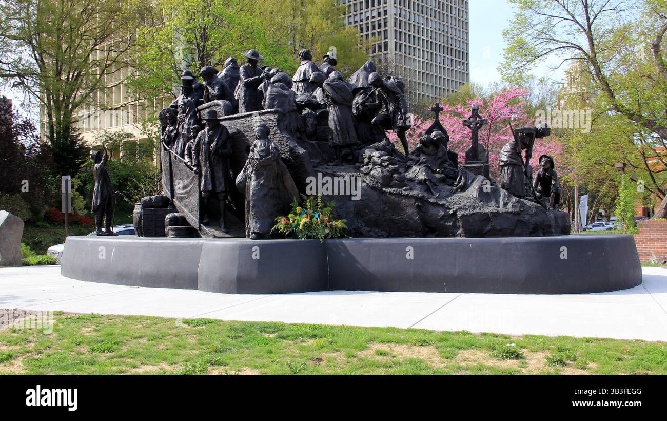 Irish Memorial, bronze sculptural memorial dedicated to the 19th ...