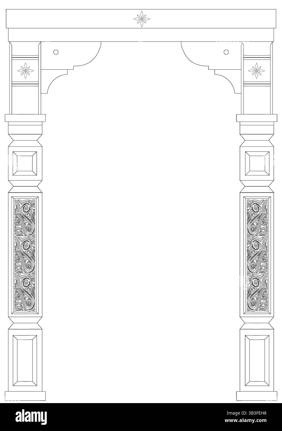 Classic wooden arch and pillars background Stock Vector Image & Art - Alamy