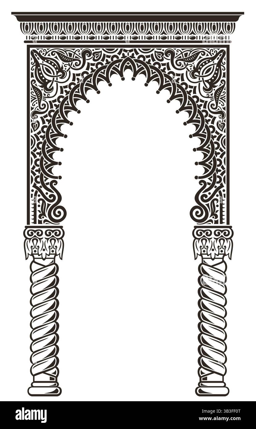 East Arch Contour Coloring Facade Template Stock Vector Image & Art - Alamy