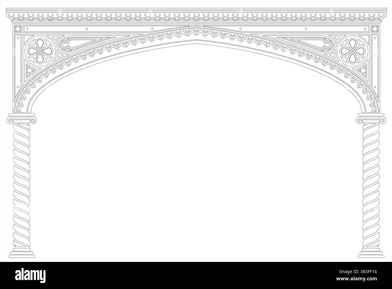 Texture of venetian gothic architectural arch Stock Vector Image & Art ...