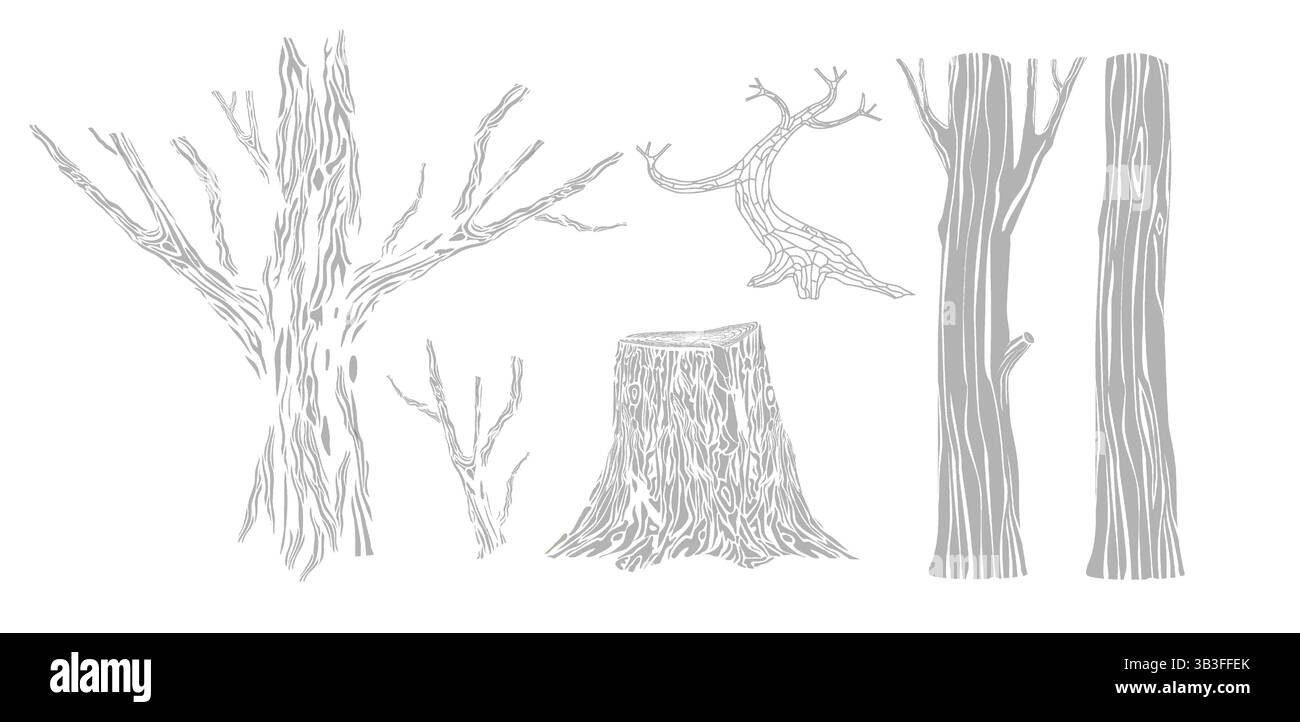 Rustic tree stump Stock Vector Images - Alamy