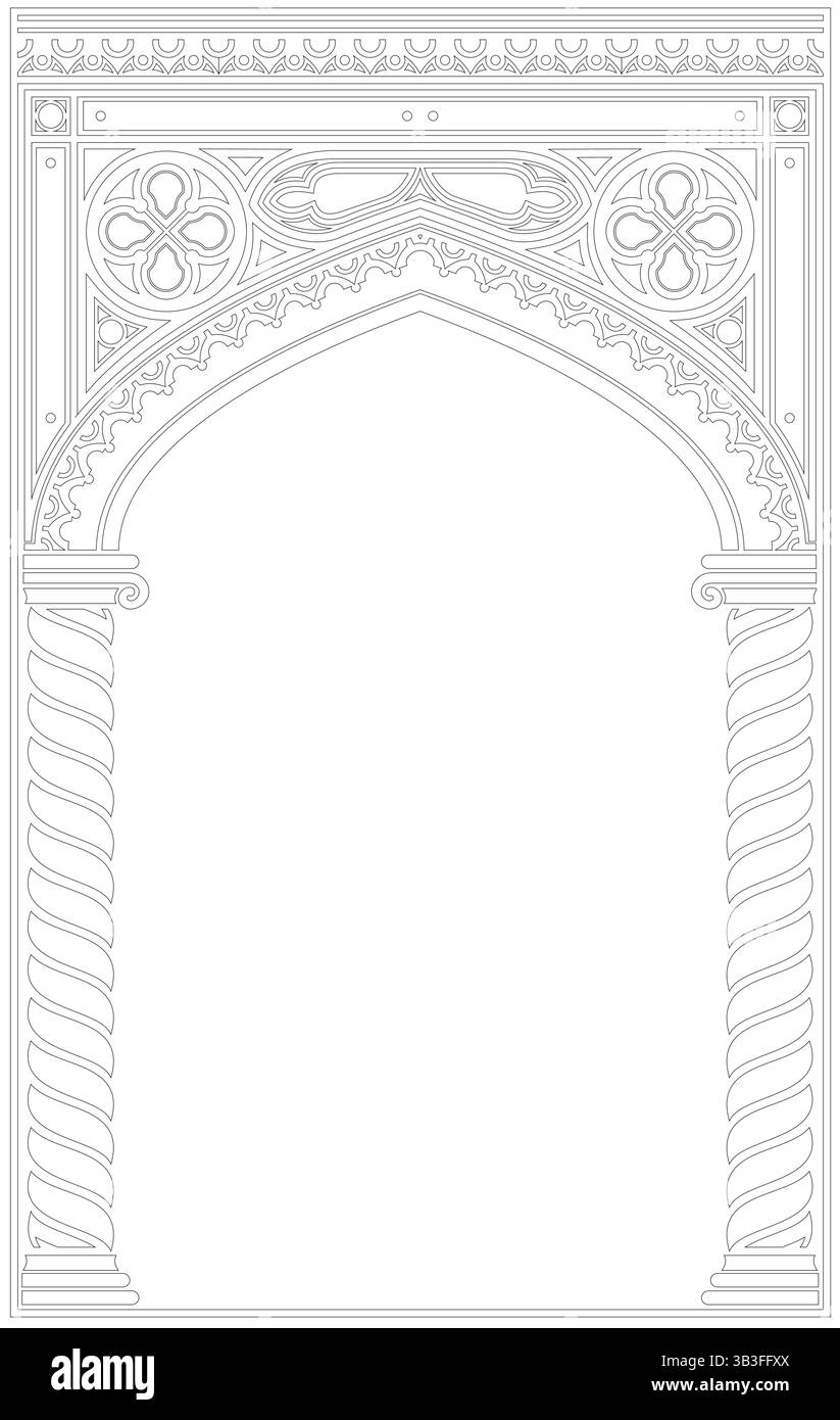 Texture of venetian gothic architectural arch Stock Vector Image & Art ...
