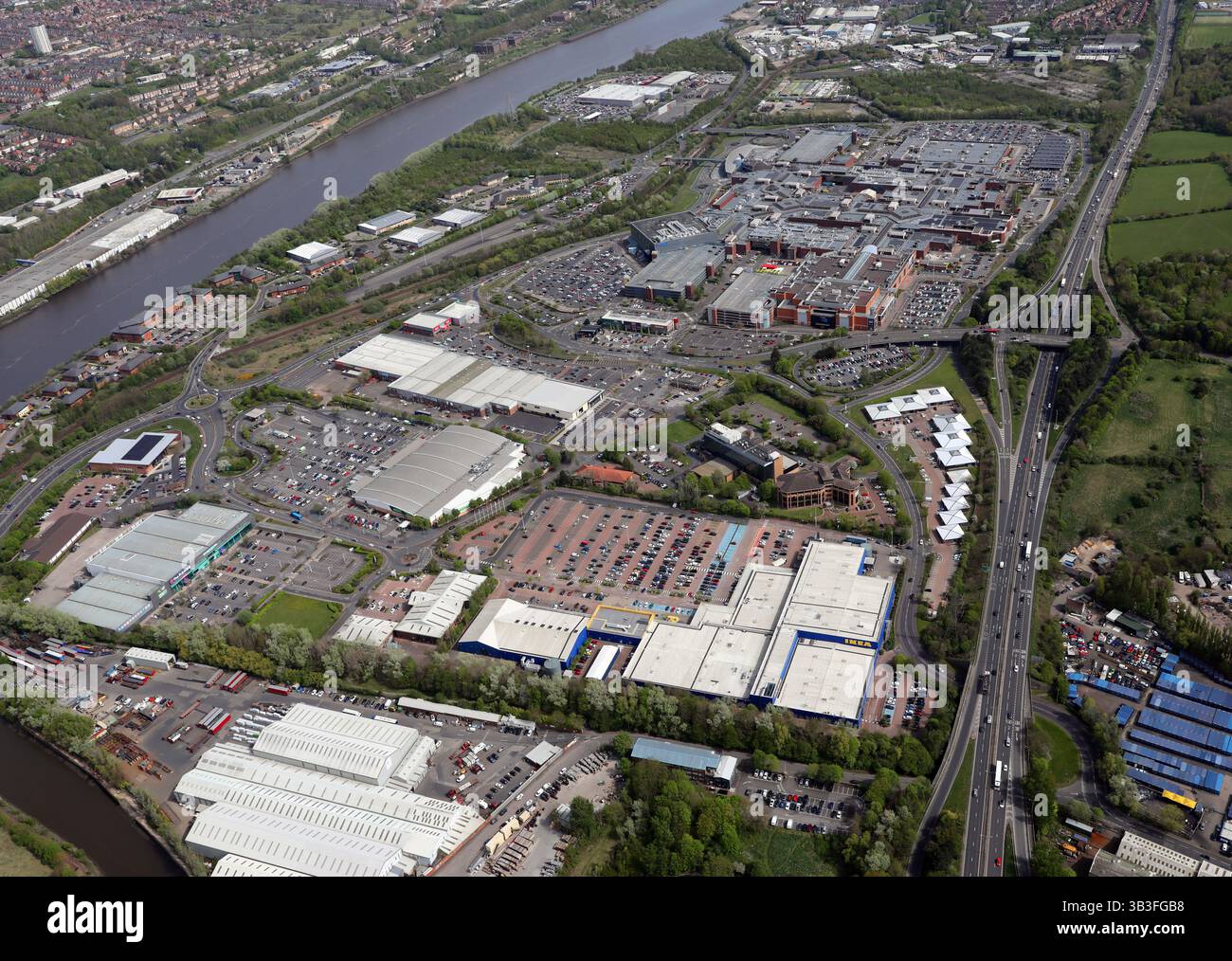 aerial view of development at and around The Metro Centre, Gateshead ...