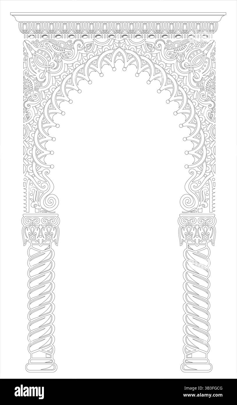 East Arch Contour Coloring Facade Template Stock Vector Image & Art - Alamy