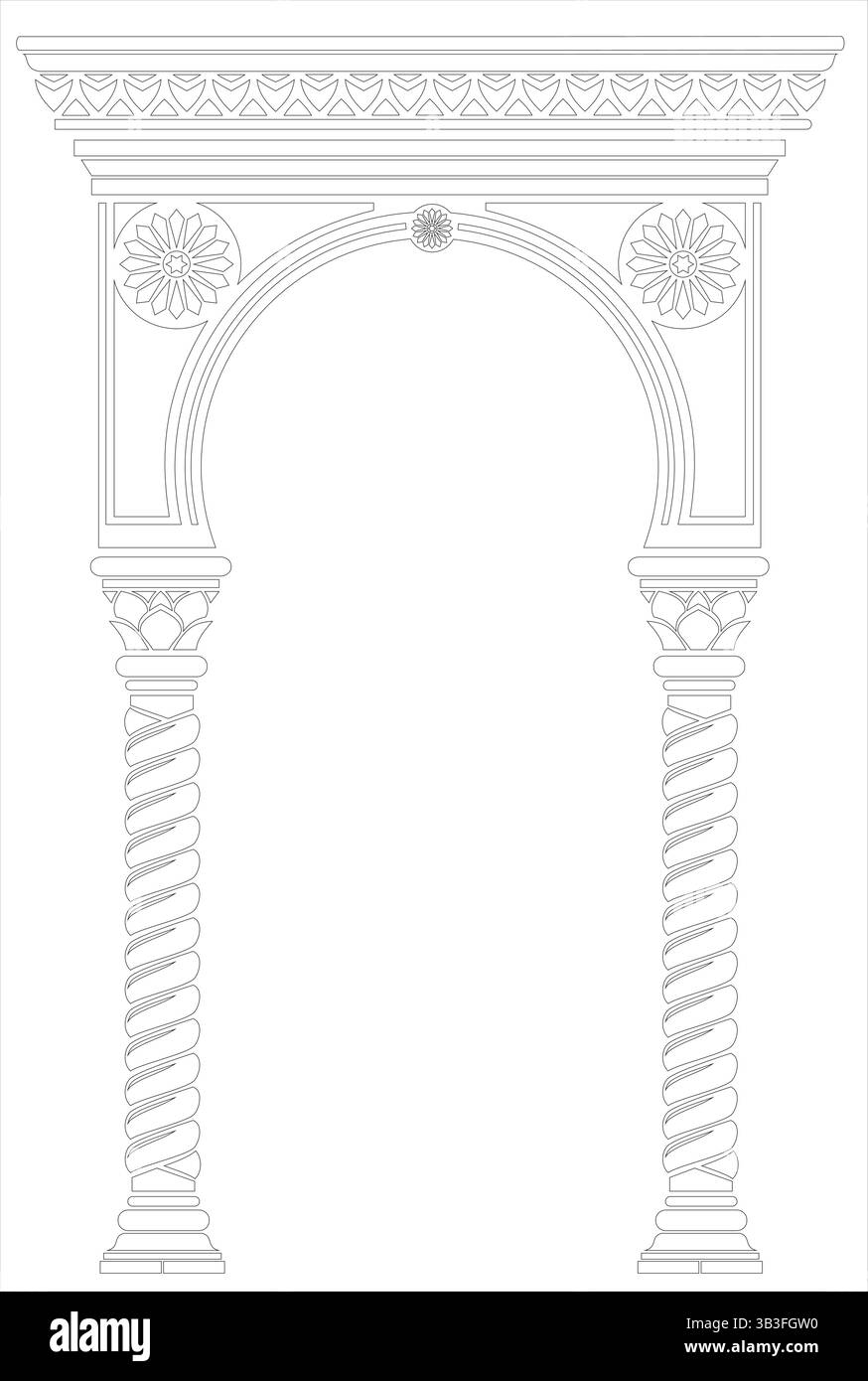 East Arch Contour Coloring Facade Template Stock Vector Image & Art - Alamy
