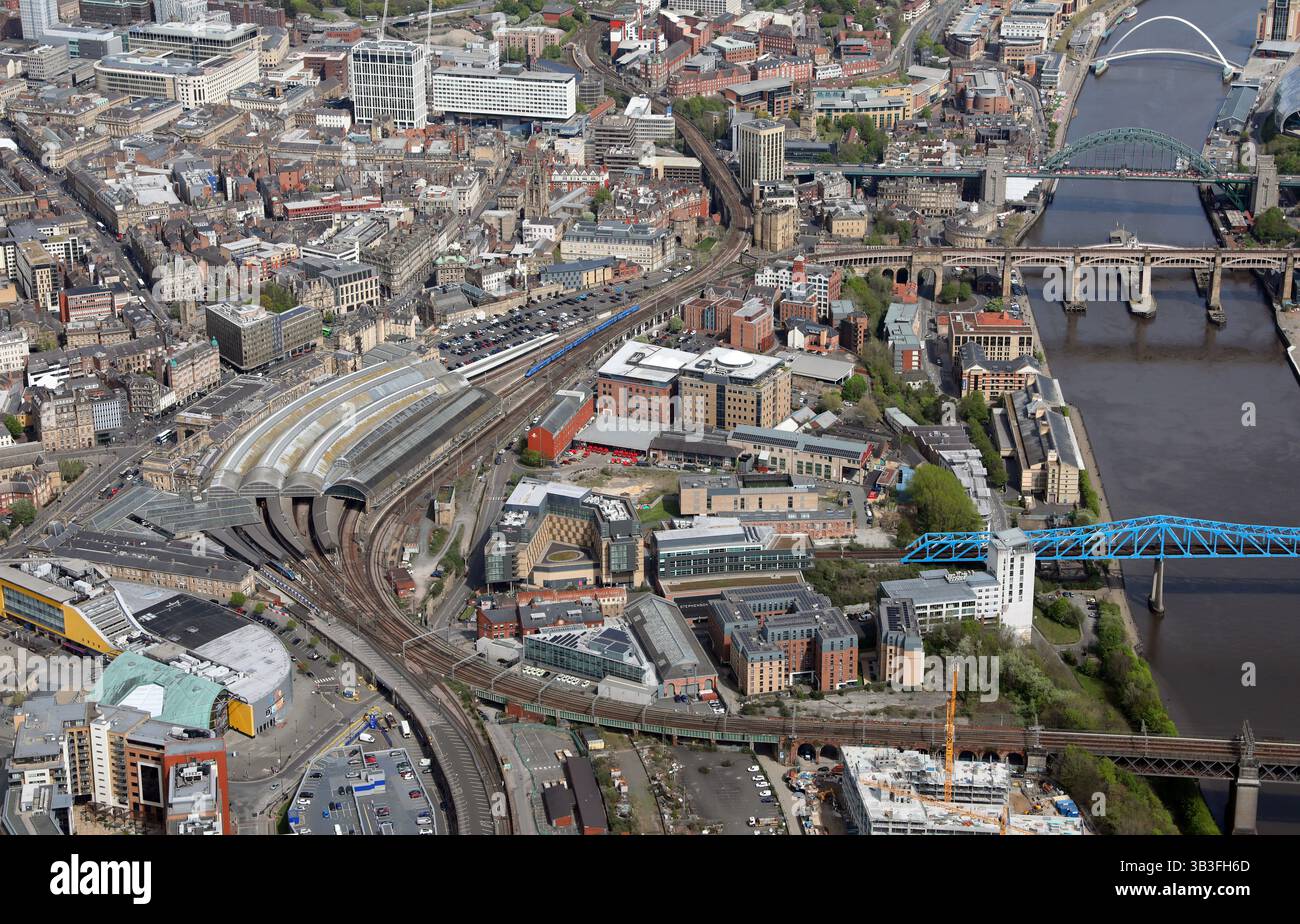 aerial view of Newcastle upon Tyne city centre Stock Photo - Alamy