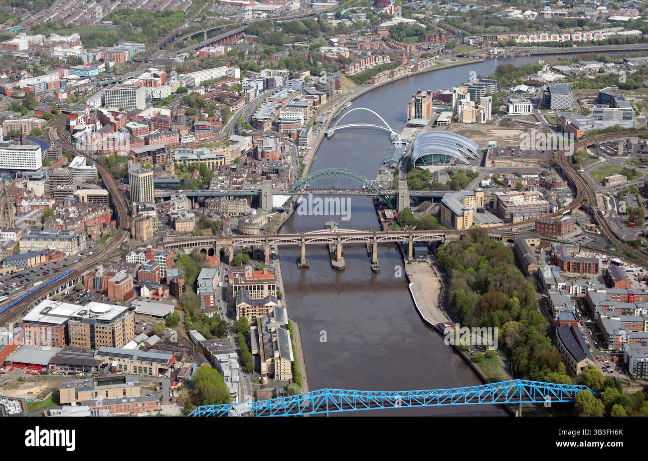 aerial view of Newcastle upon Tyne city centre Stock Photo - Alamy