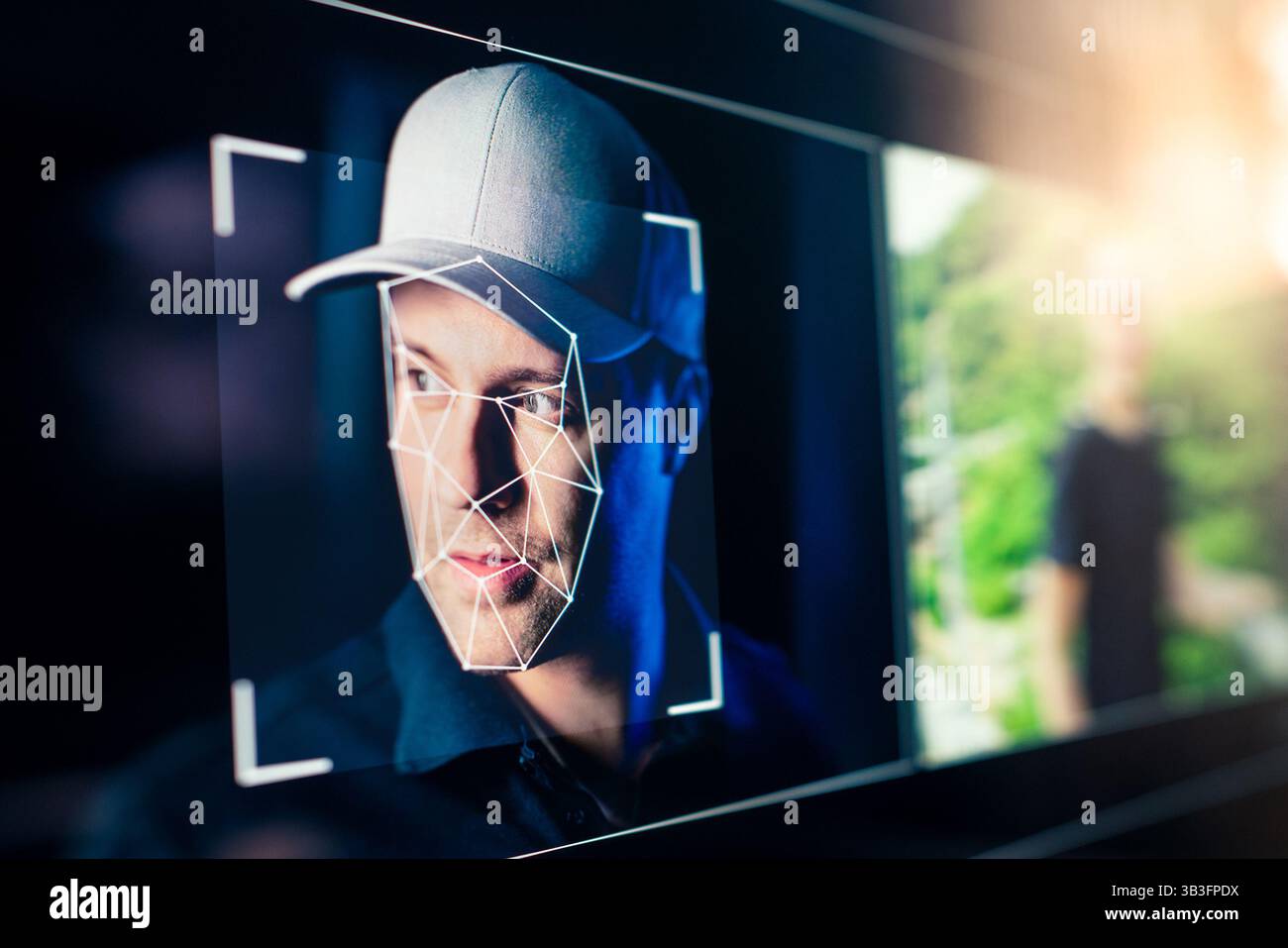 AI deepfake. Deep fake, identity theft or fraud scam video. Face ...